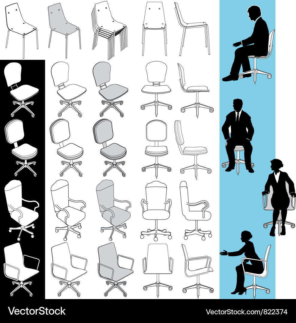 Office business chairs Royalty Free Vector Image