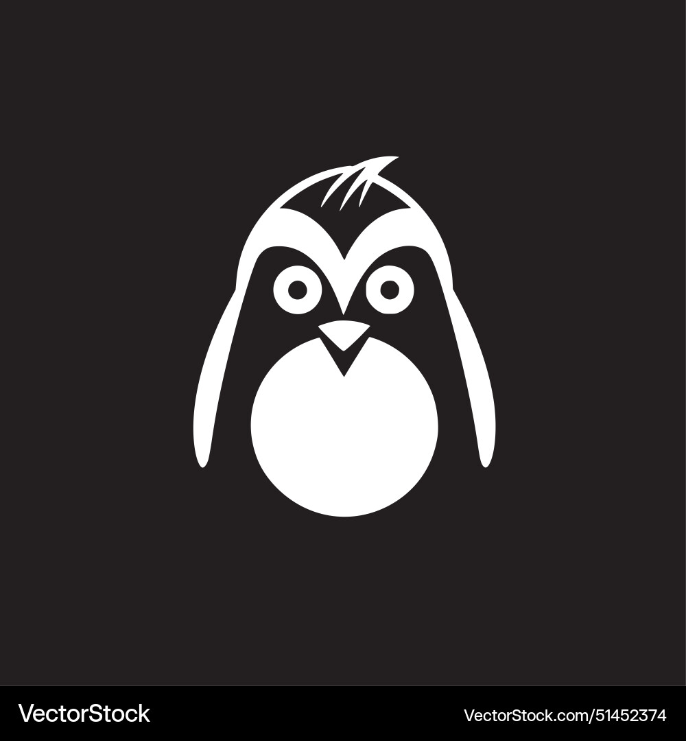 Penguin - minimalist and flat logo Royalty Free Vector Image