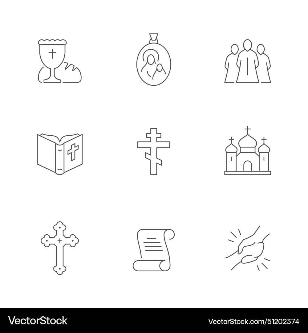 Religious Icon Set Royalty Free Vector Image - VectorStock