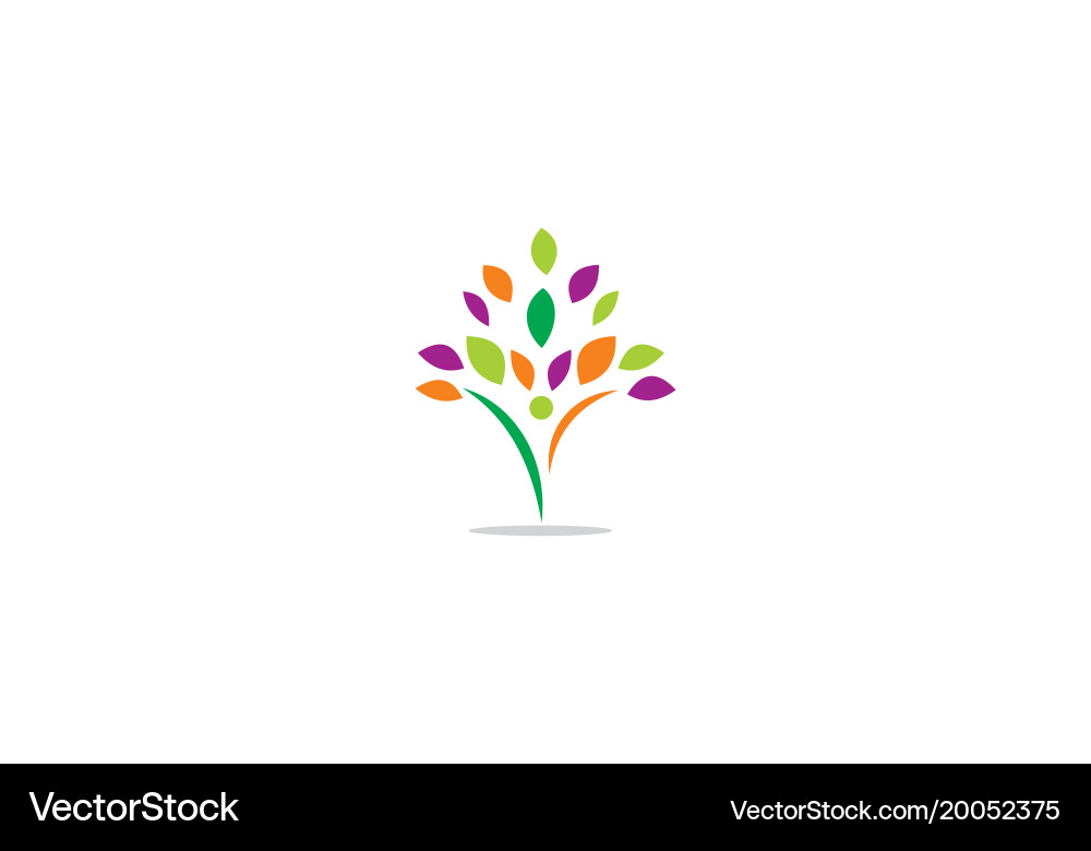 Happy man tree abstract beauty logo Royalty Free Vector
