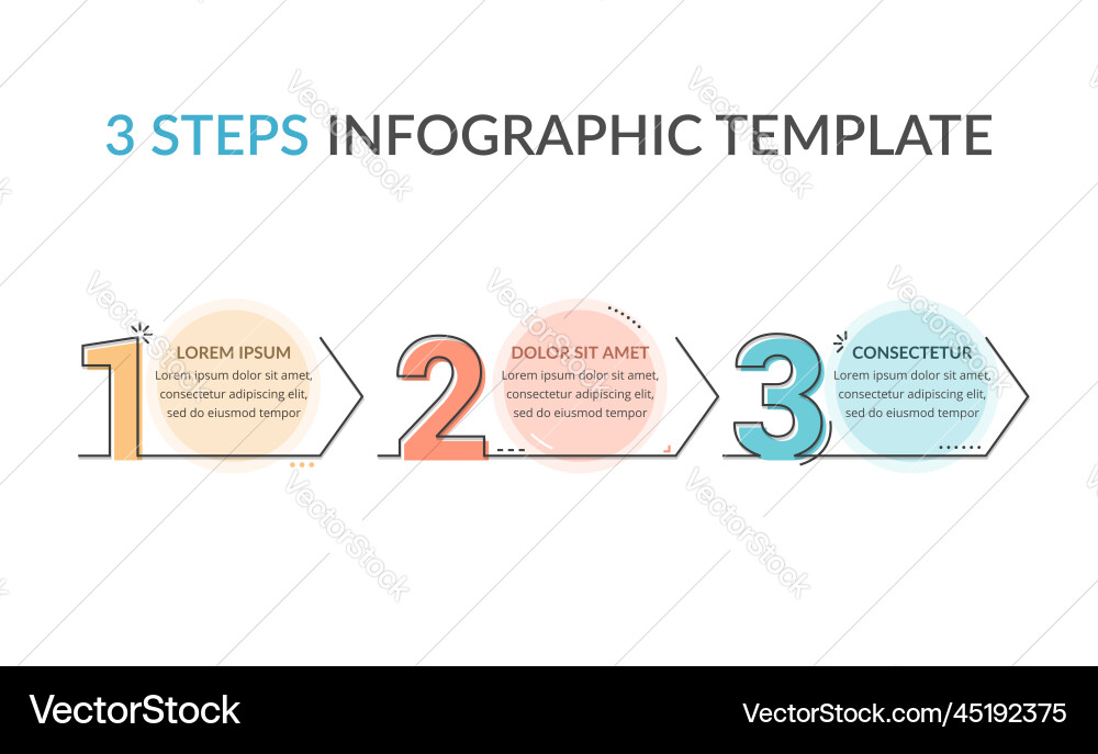 Infographic template with 3 steps Royalty Free Vector Image