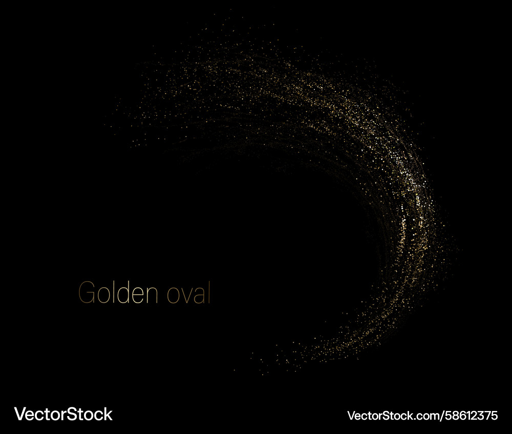 Isolated design element golden sparkling arc Vector Image