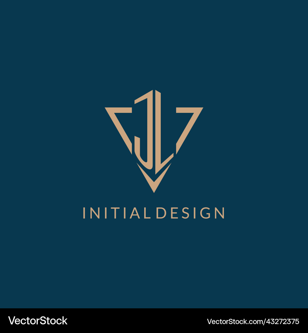 Jl logo initials triangle shape style creative Vector Image