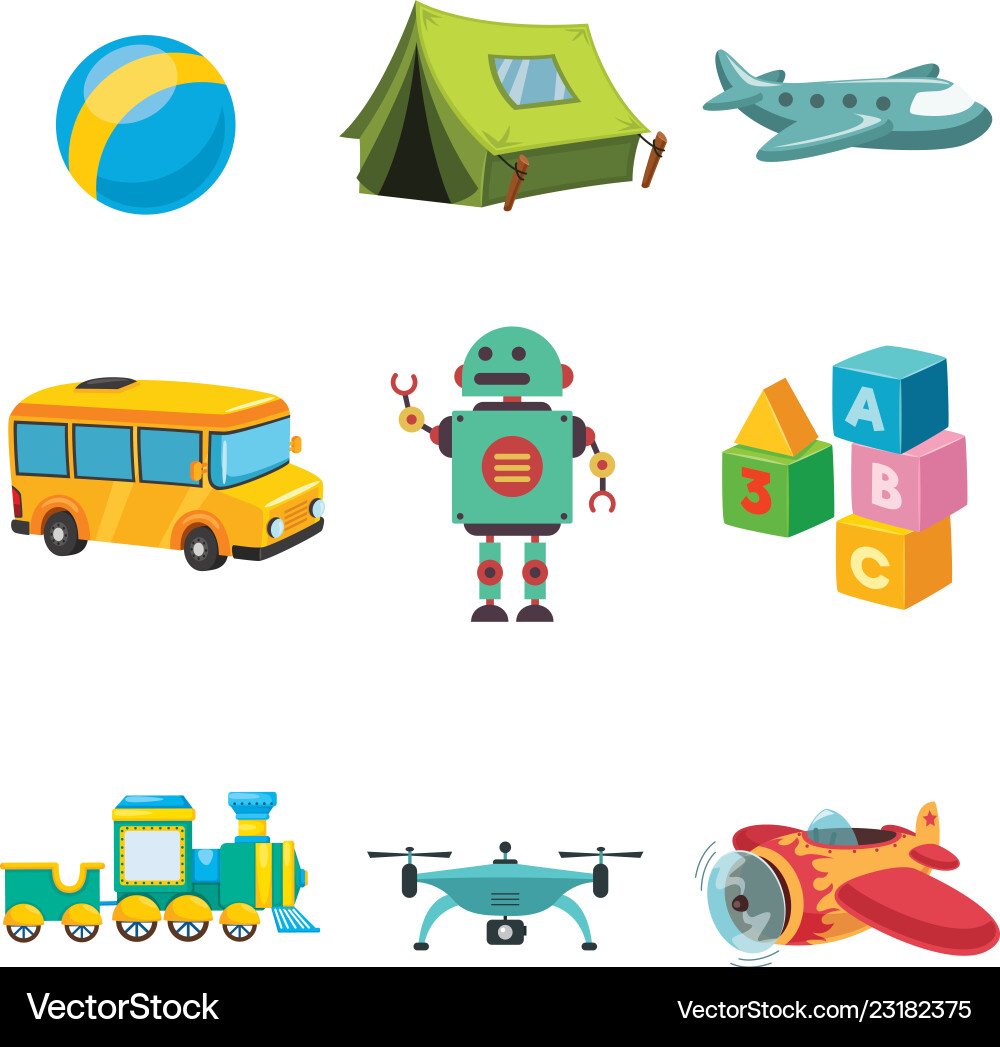 Kids toys Royalty Free Vector Image - VectorStock