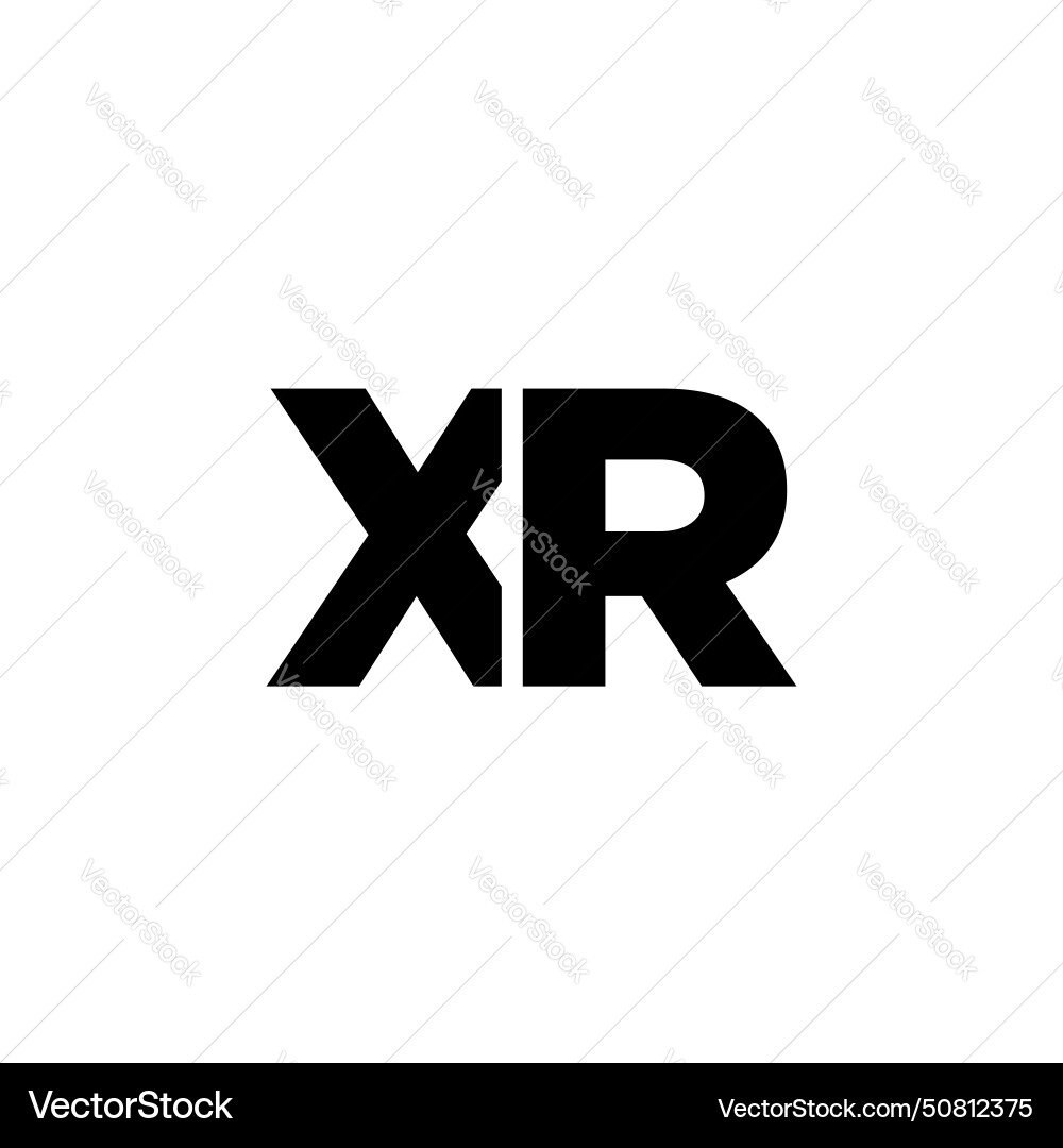 Letter x and r xr logo design template minimal Vector Image