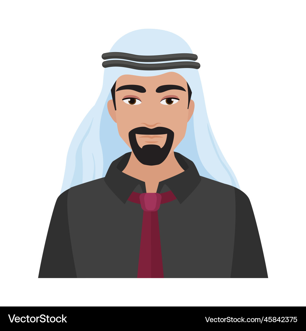 Muslim man wearing traditional thobe Royalty Free Vector