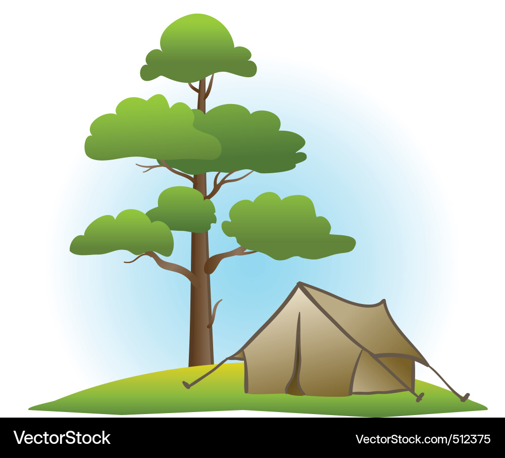 Scenic Camping Scene Royalty Free Vector Image