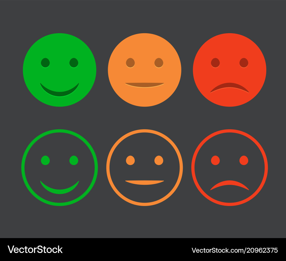 Smiley Face Red Green Yellow Happy Smile Icon Sign Vector Images (97)