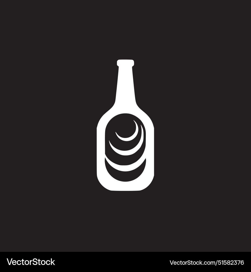 Bottle - minimalist and flat logo Royalty Free Vector Image