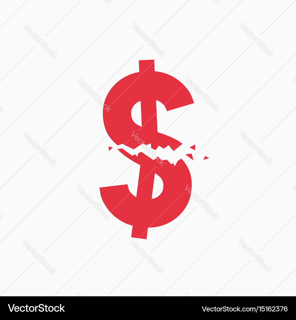 Financial Crisis - Crashed Dollar Royalty Free Vector Image
