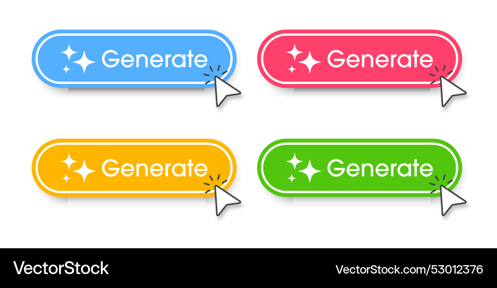 Generate ai button a set of buttons Royalty Free Vector