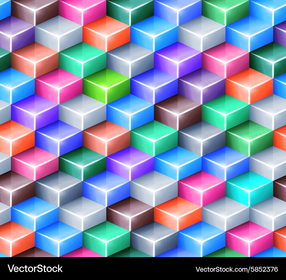 Geometric seamless pattern with bright Royalty Free Vector