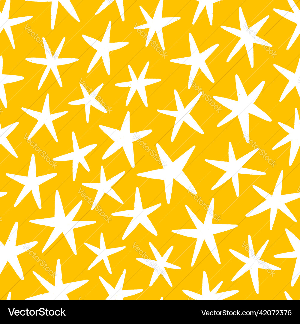 Hand Drawn Stars Pattern Royalty Free Vector Image