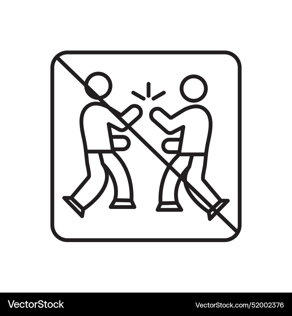 No fighting zone sign for violence prevention Vector Image