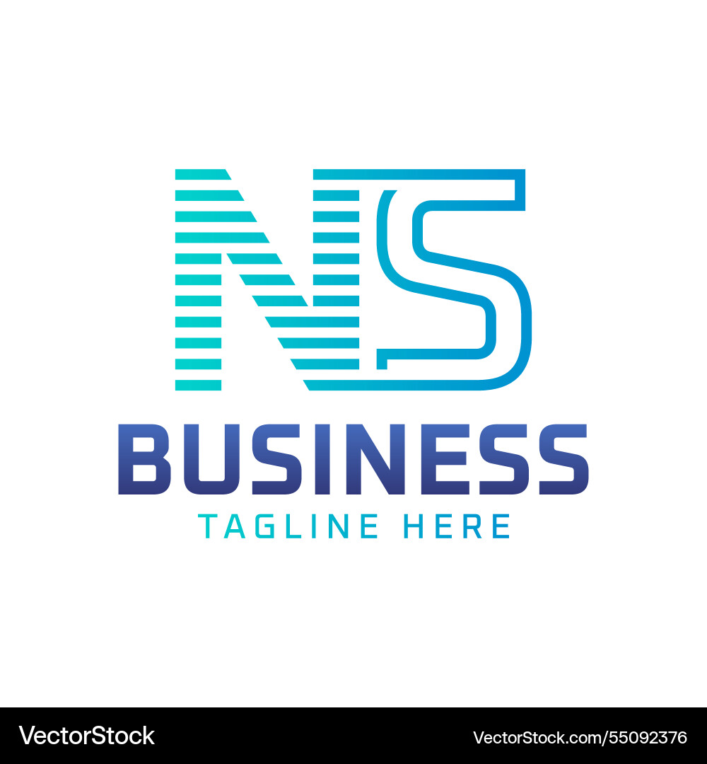 Ns logo design sleek modern letter Royalty Free Vector Image