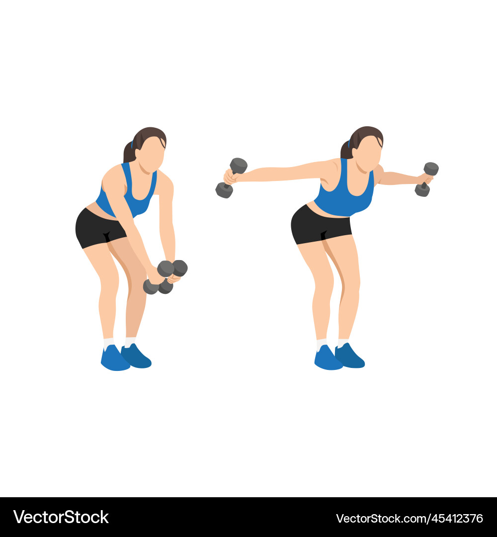 Woman Performing Dumbbell Reverse Flyes Royalty Free Vector