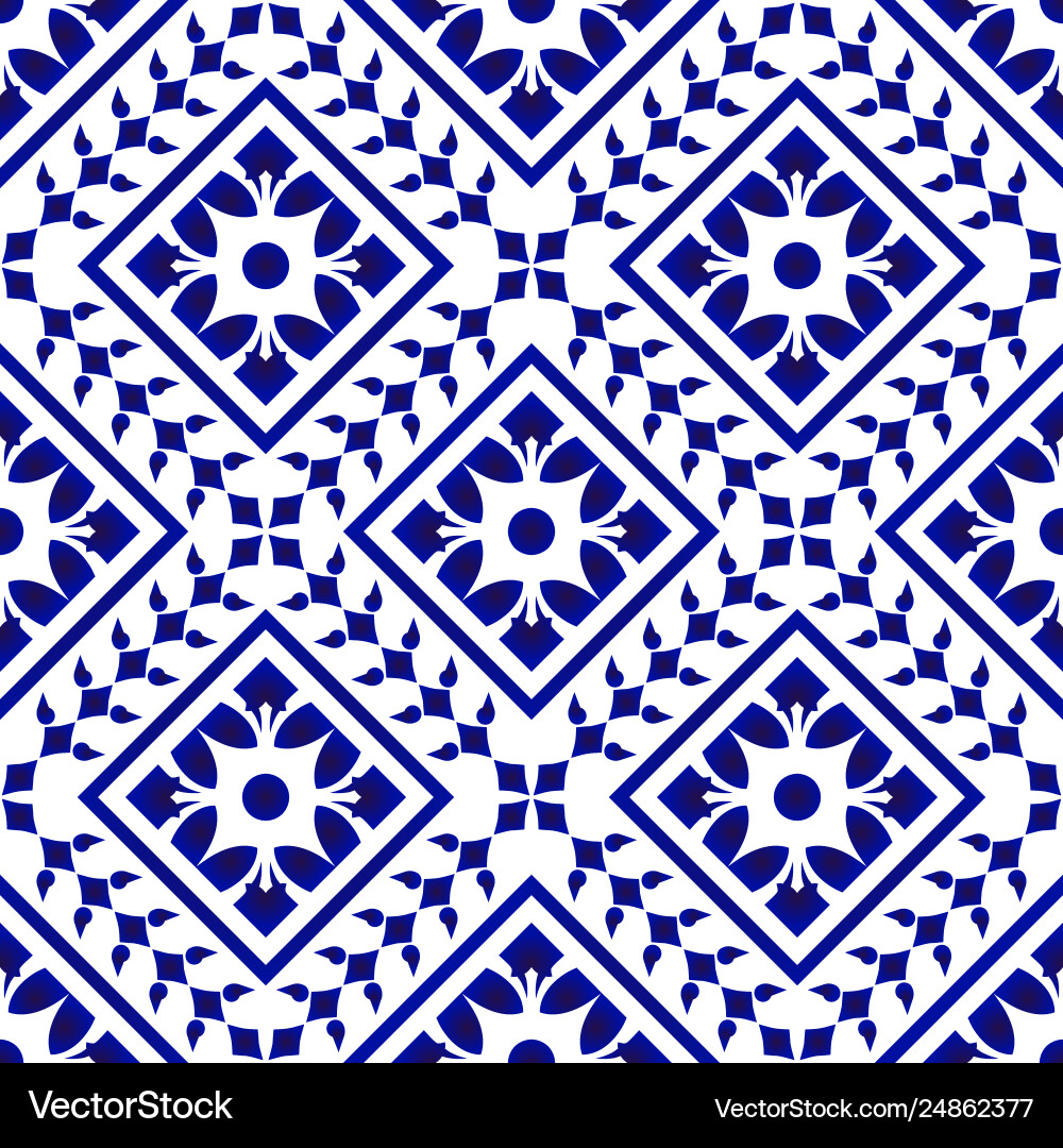 Azulejo Tile Pattern Royalty Free Vector Image