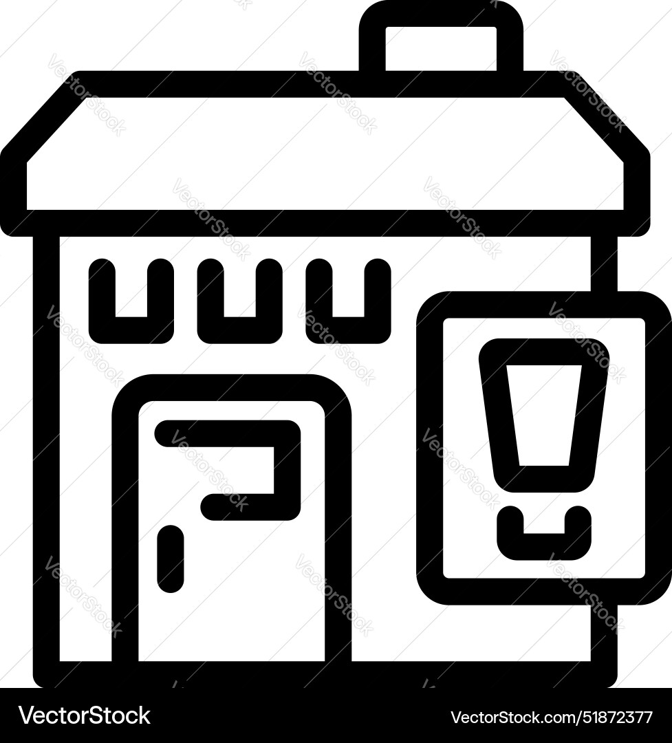 Cafe building facade showing takeaway service Vector Image