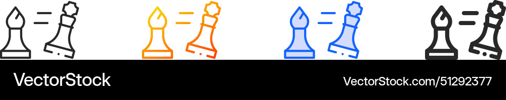 Checkmate iconthin linear gradient blue stroke Vector Image