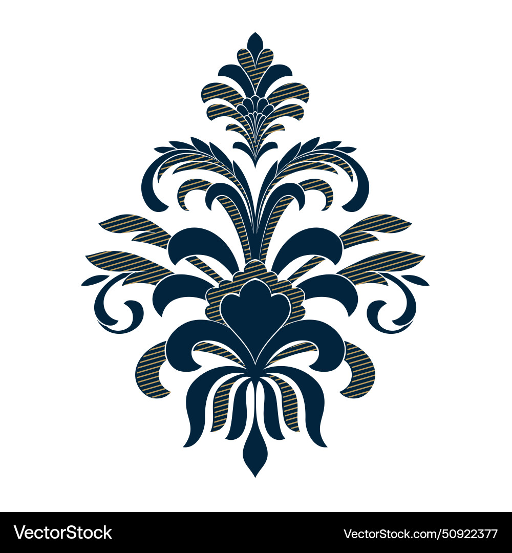 Damask central element isolated Royalty Free Vector Image
