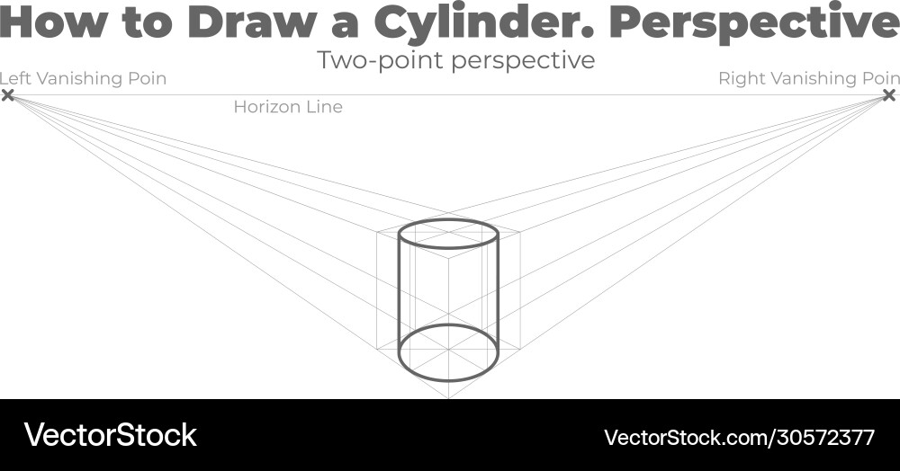 How to draw a cylinder Royalty Free Vector Image