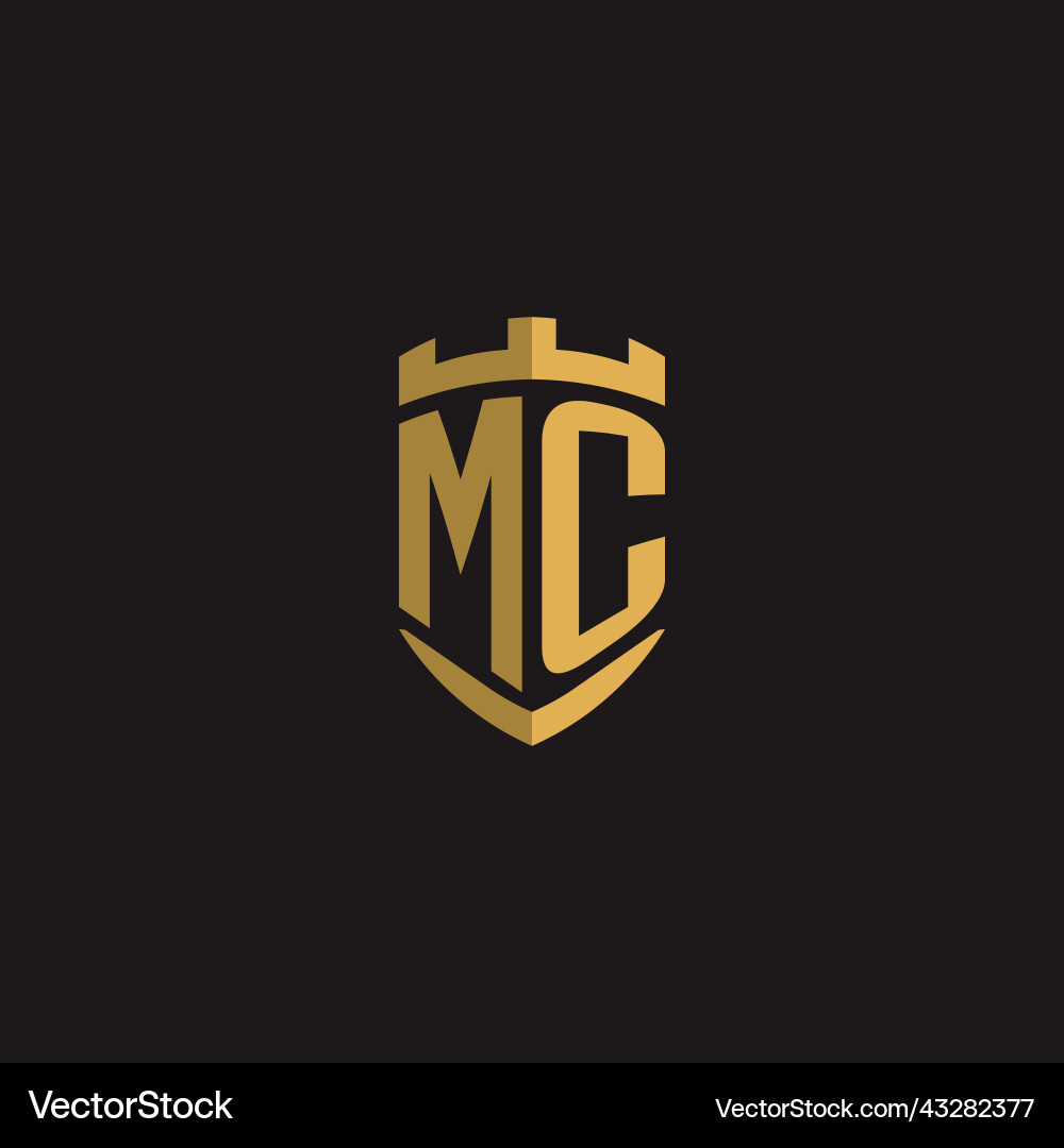 Initials mc logo monogram with shield style design