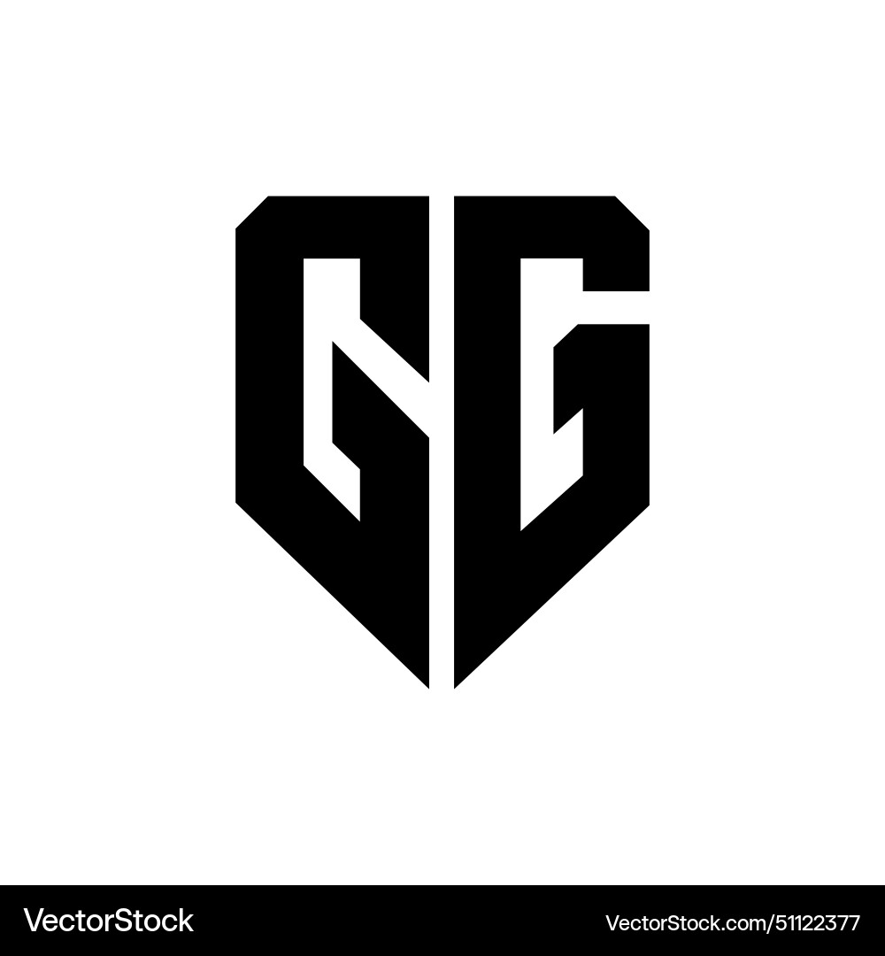 Letter gg with shield shape security business Vector Image