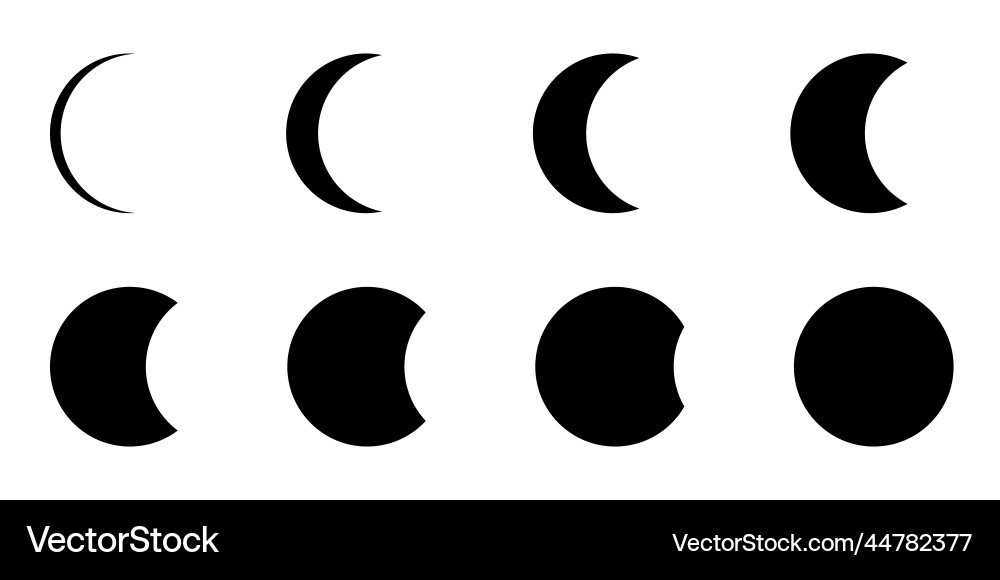 Moon phases astronomy cycle Royalty Free Vector Image