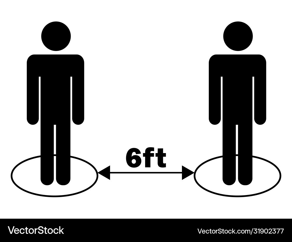Social Distancing - 6 Feet Apart Royalty Free Vector Image