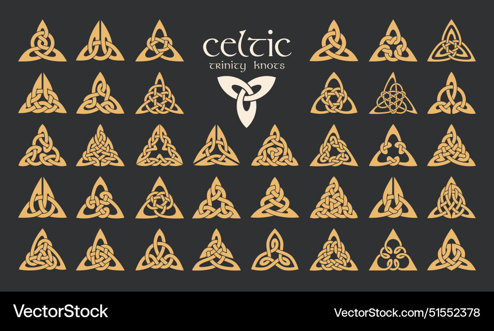 Celtic trinity knot 36 items ethnic Royalty Free Vector
