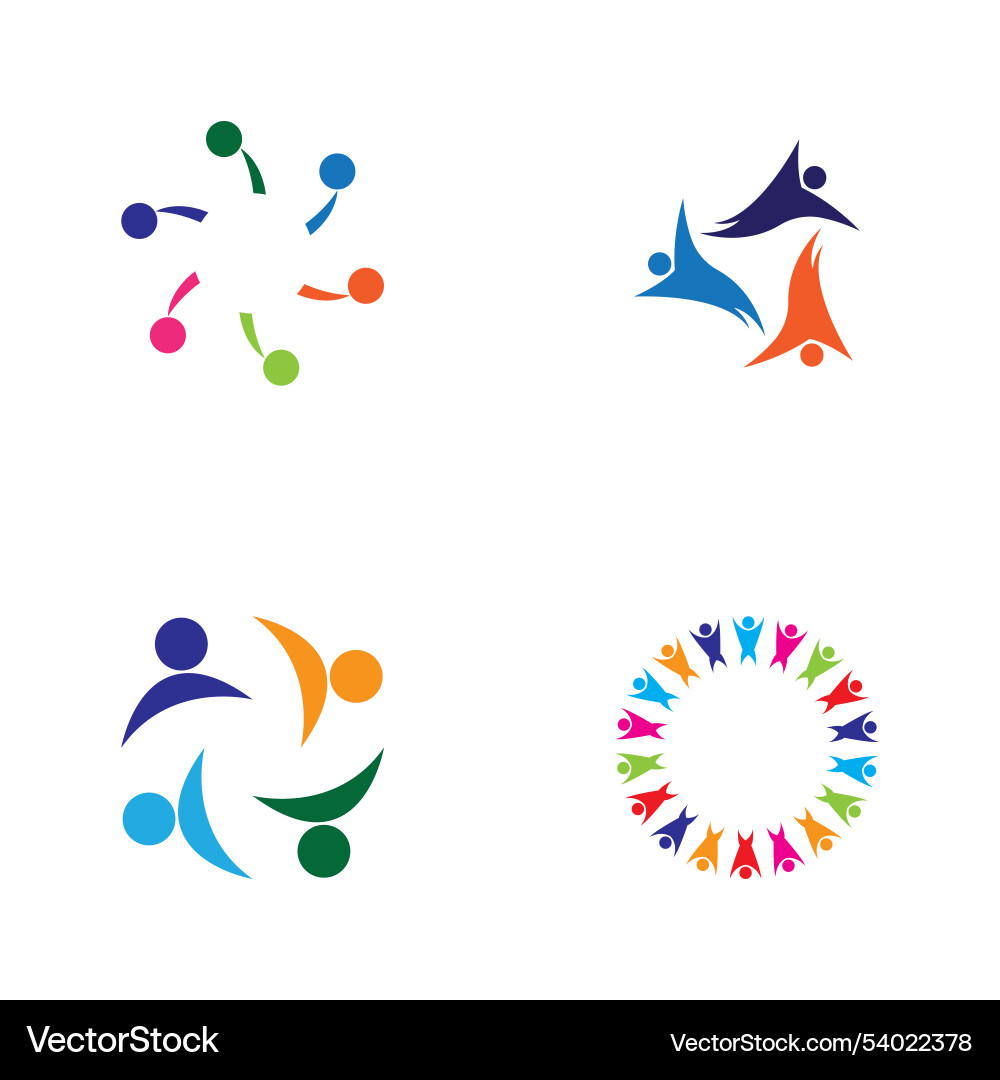Colorful people and community logo Royalty Free Vector Image