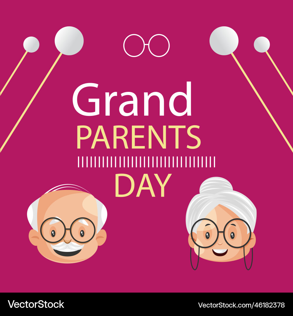 Happy grandparents day banner design Royalty Free Vector