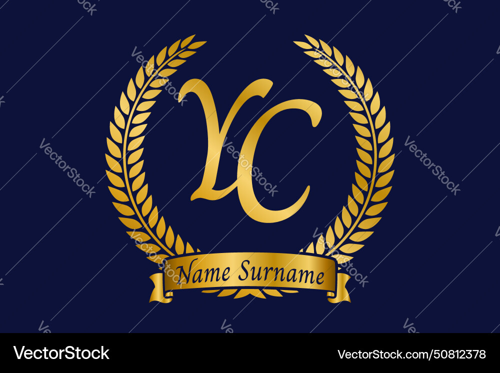 Initial letter y and c yc monogram logo design Vector Image