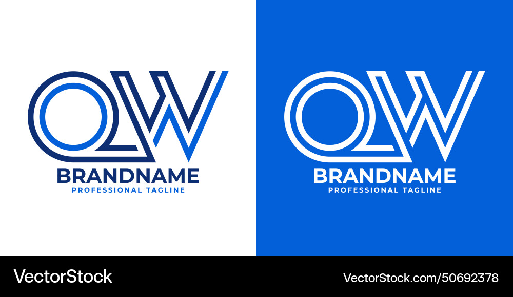 Letters qw line monogram logo suitable Royalty Free Vector