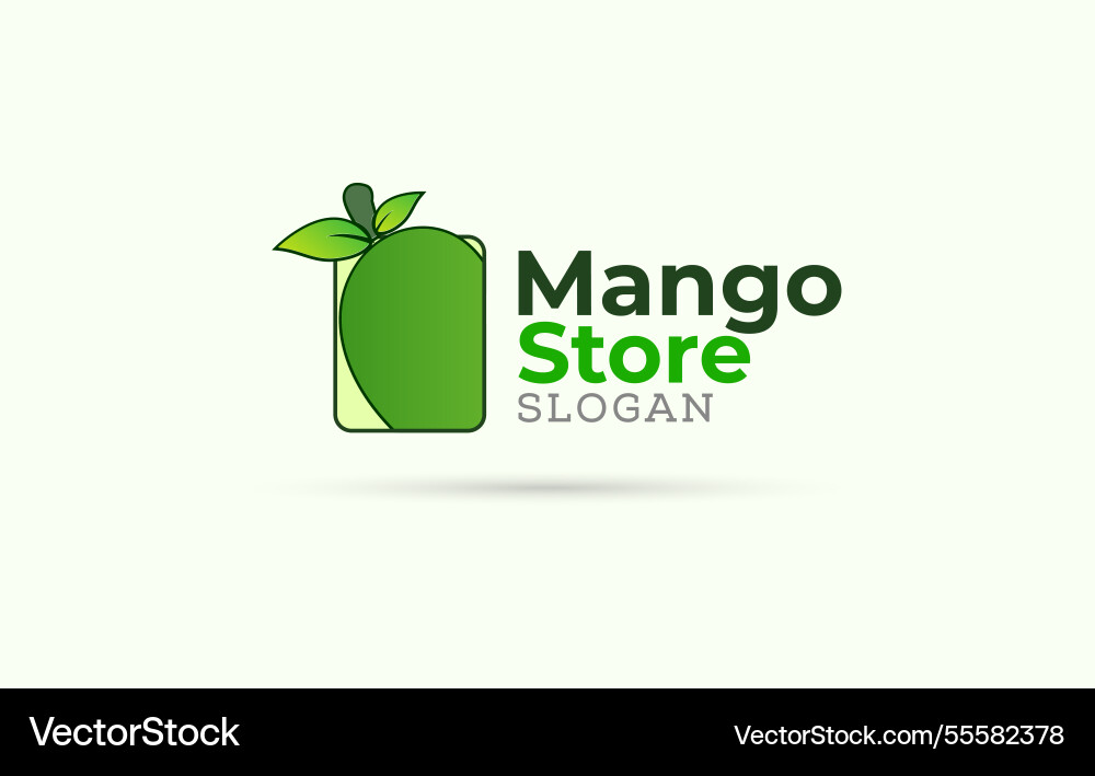 Mango shop logo design Royalty Free Vector Image