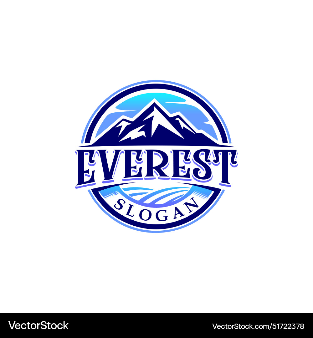 Mount everest stok logo design Royalty Free Vector Image