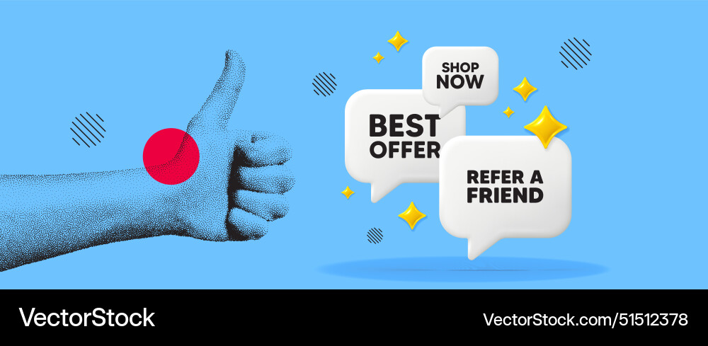 Refer a friend symbol referral program sign hand Vector Image