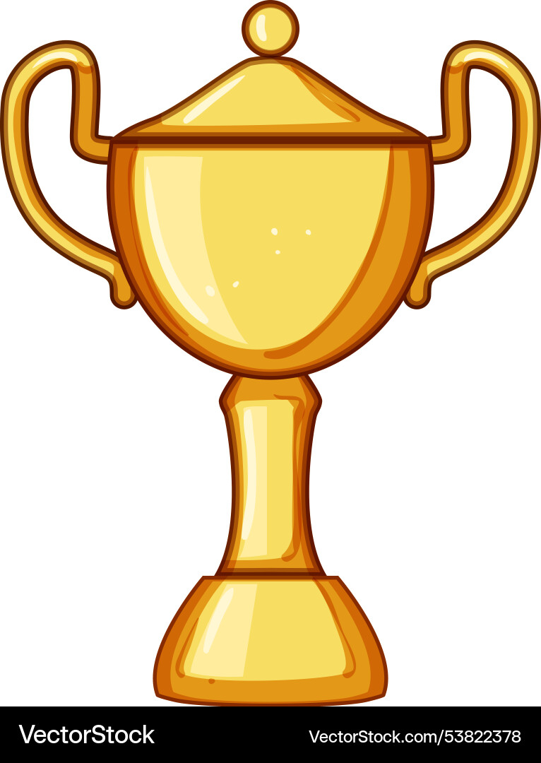 Victory gold trophy cartoon Royalty Free Vector Image
