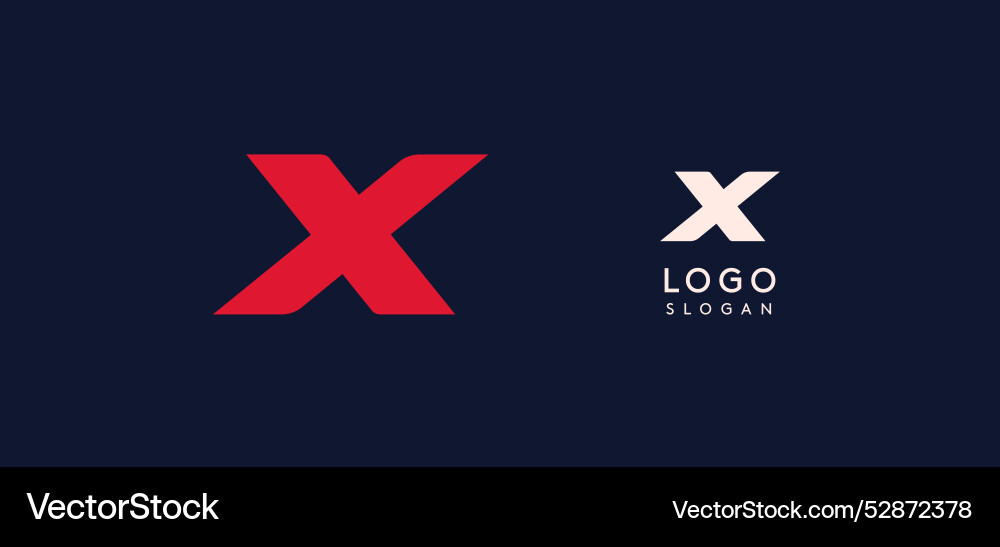 Wide bold red letter x modern dynamic logo for Vector Image