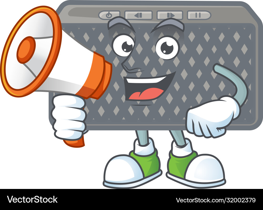 A chilly cartoon wireless speaker with megaphone Vector Image