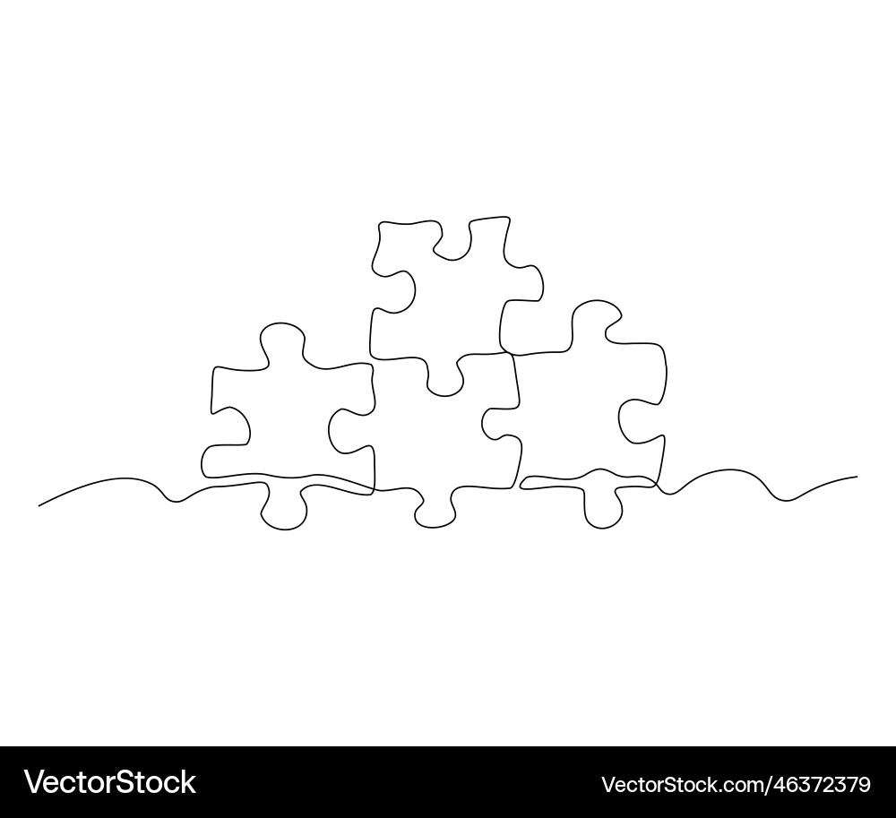Abstract Puzzle Line Art Royalty Free Vector Image