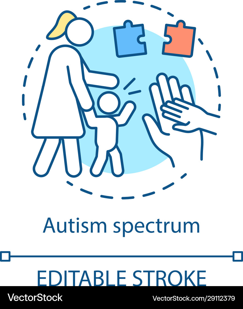 Autism spectrum disorder concept icon Royalty Free Vector