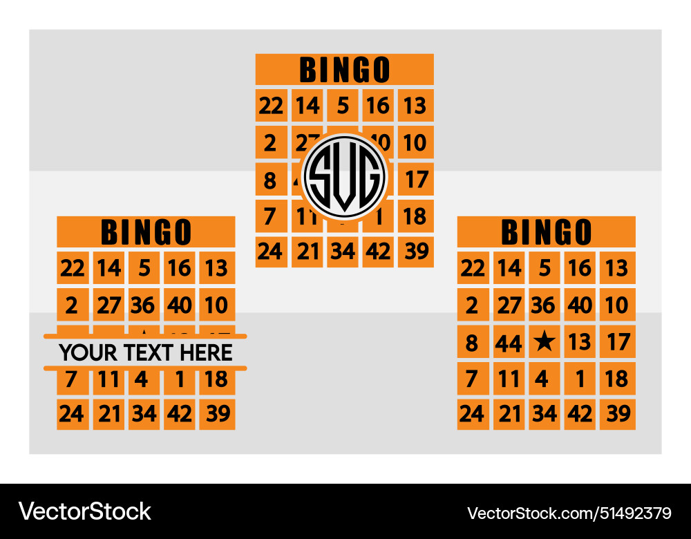 Bingo cards svg clipart Royalty Free Vector Image