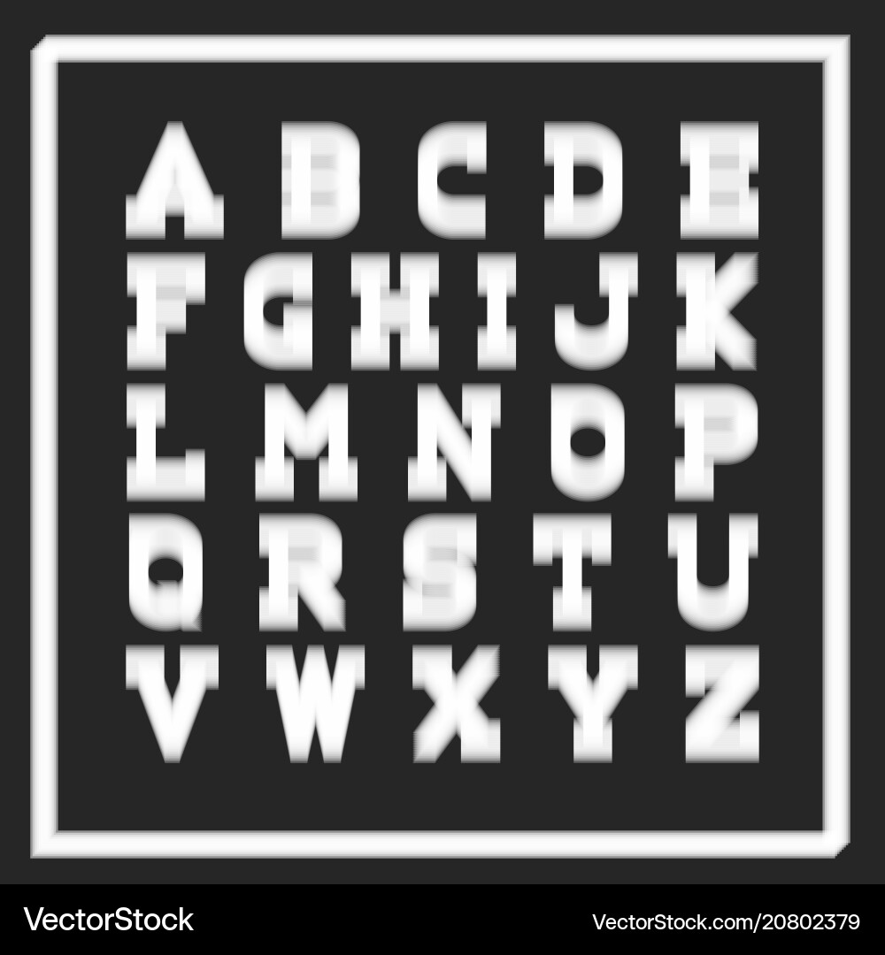 Blurry Latin Font - Artistic Alphabet Royalty Free Vector