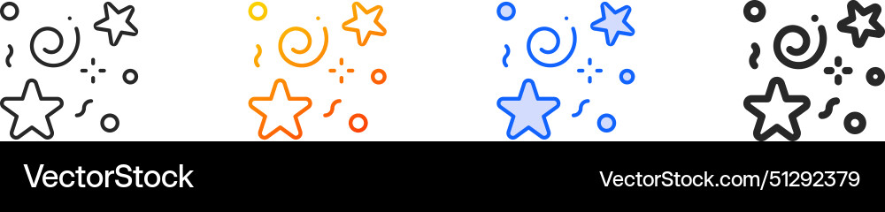 Cheer iconthin linear gradient blue stroke Vector Image