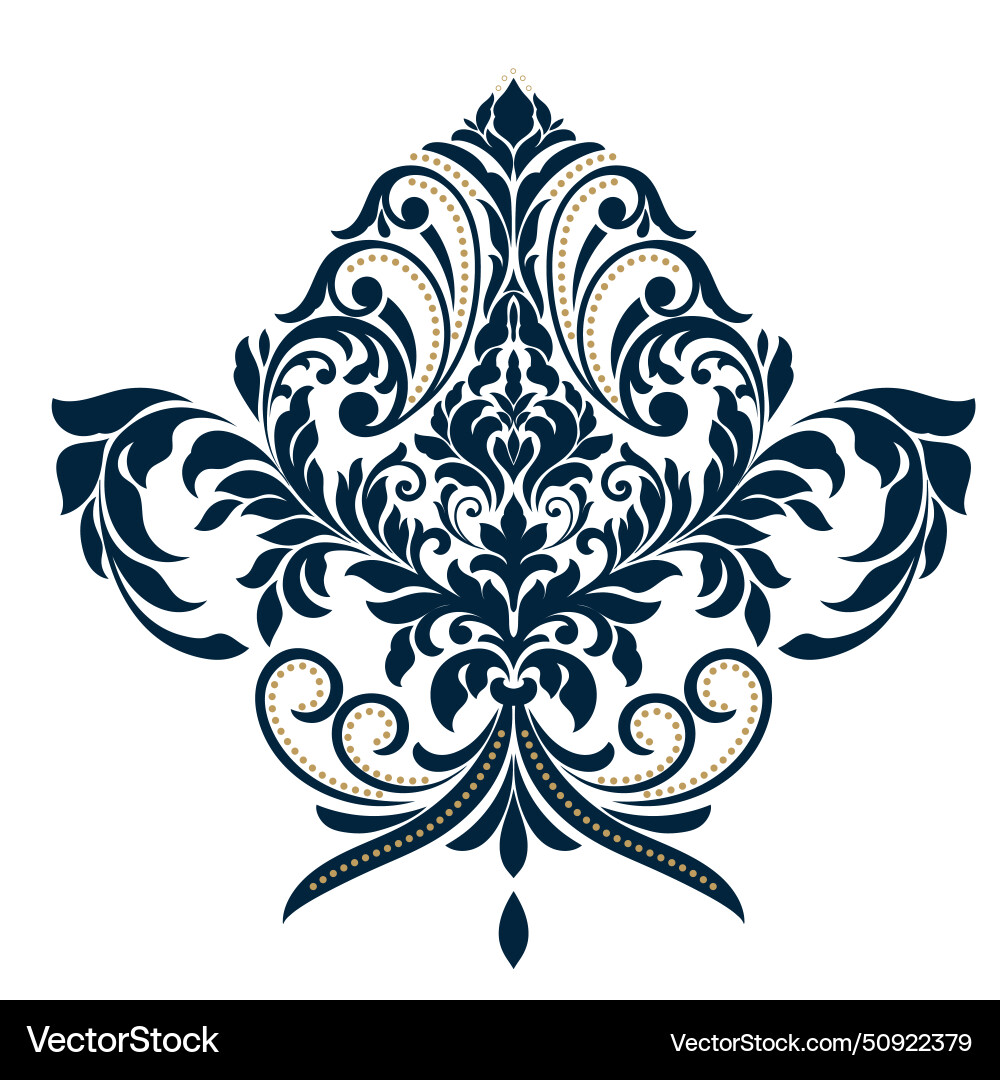 Damask central element isolated Royalty Free Vector Image