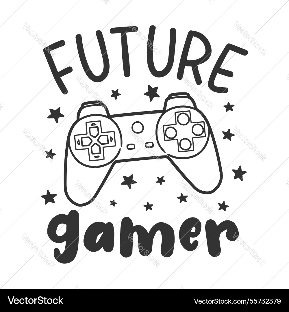 Future gamer clip art design Royalty Free Vector Image