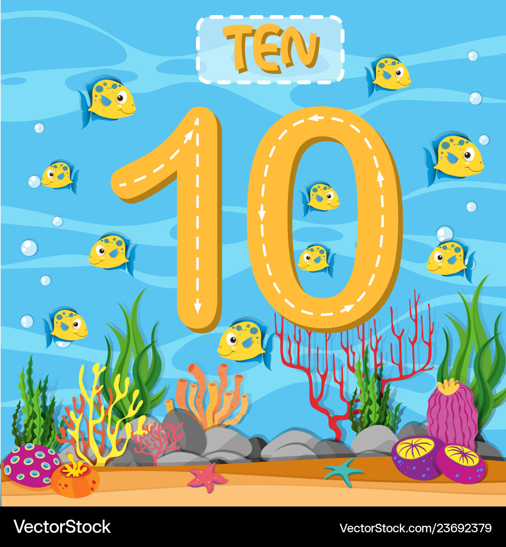 Guide number ten writing Royalty Free Vector Image