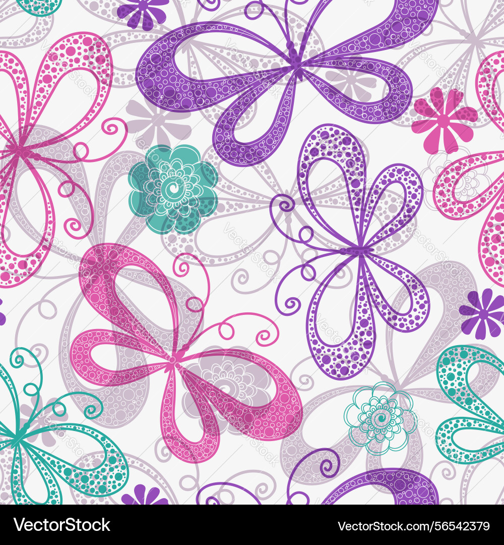 Hand drawn seamless pattern with fantasy colorful – Royalty-Free Vector ...