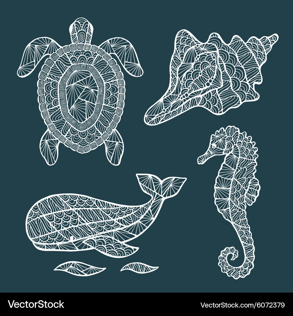 Handmade stylized set of entangle Royalty Free Vector Image